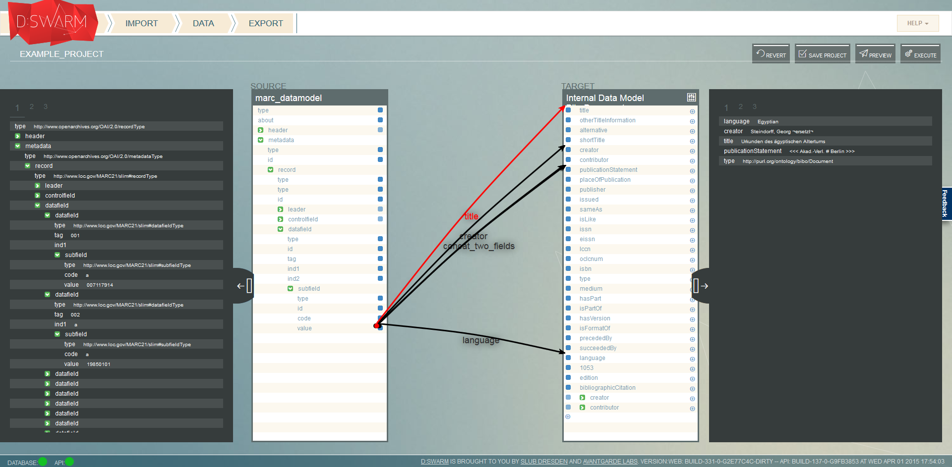 Demo Dswarm Data Management Platform A Data Management Platform For Knowledge Workers